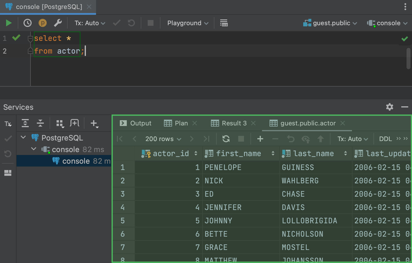 Query results | DataGrip Documentation