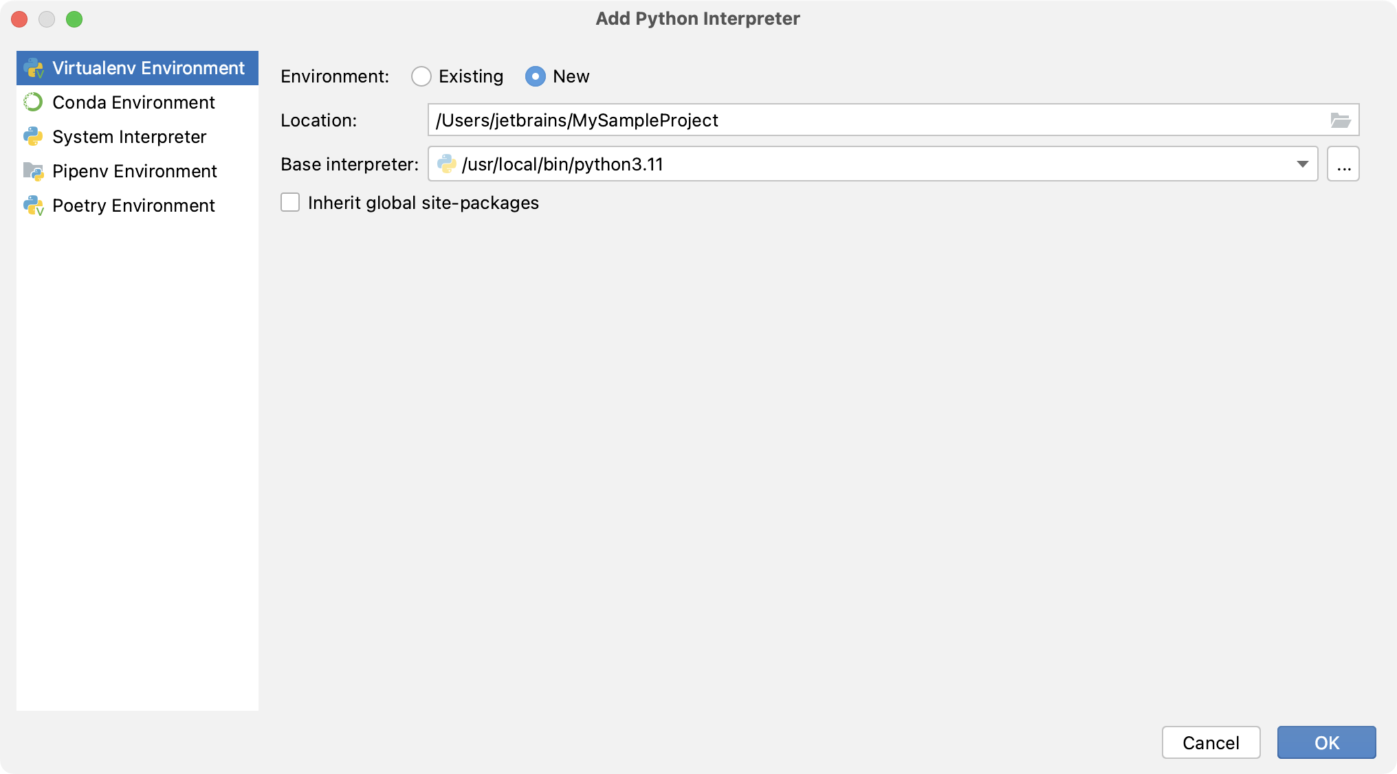 Configure a virtual environment | PyCharm Documentation
