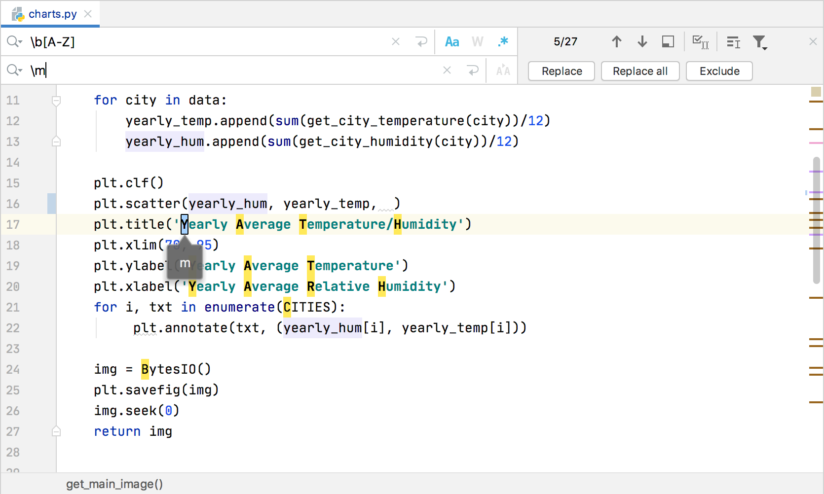 Find and replace text using regular expressions | PyCharm Documentation