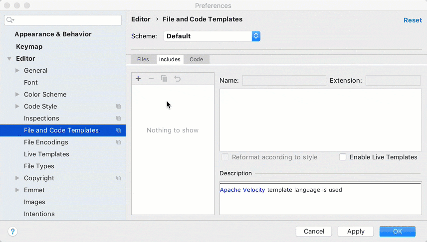 Reusable content in templates | PyCharm Documentation