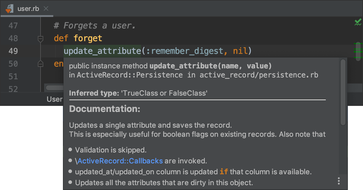 Code reference information | RubyMine Documentation