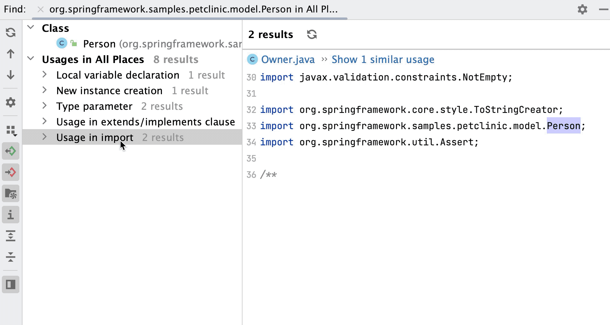 Search for usages | IntelliJ IDEA Documentation