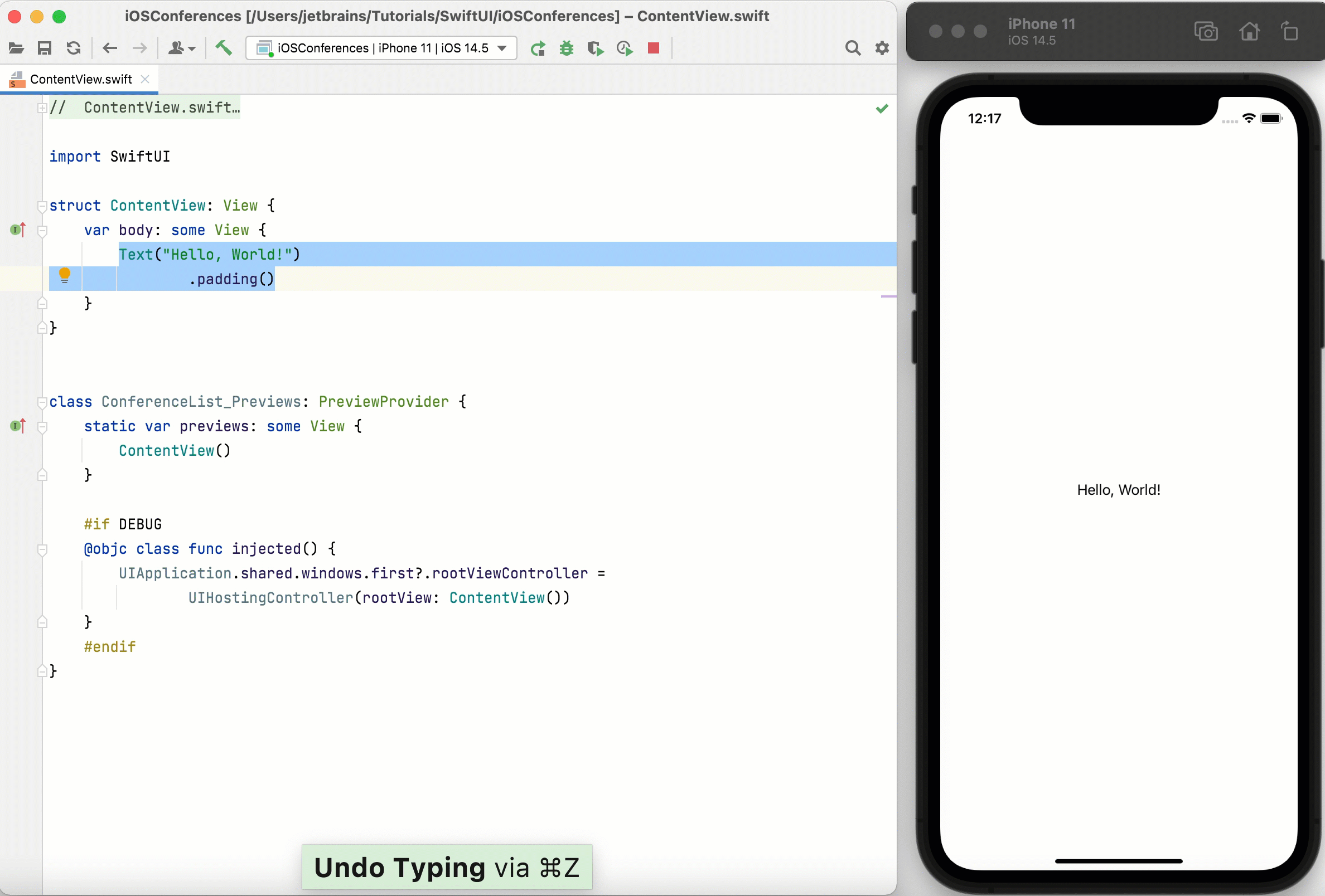 Create A Swiftui Application In Appcode Appcode Documentation 