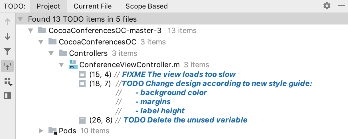 TODO Comments AppCode Documentation
