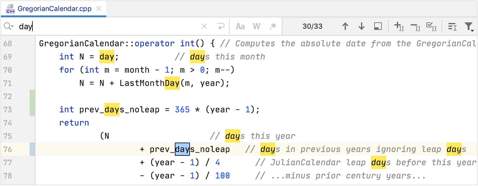 Find and replace in file | CLion Documentation