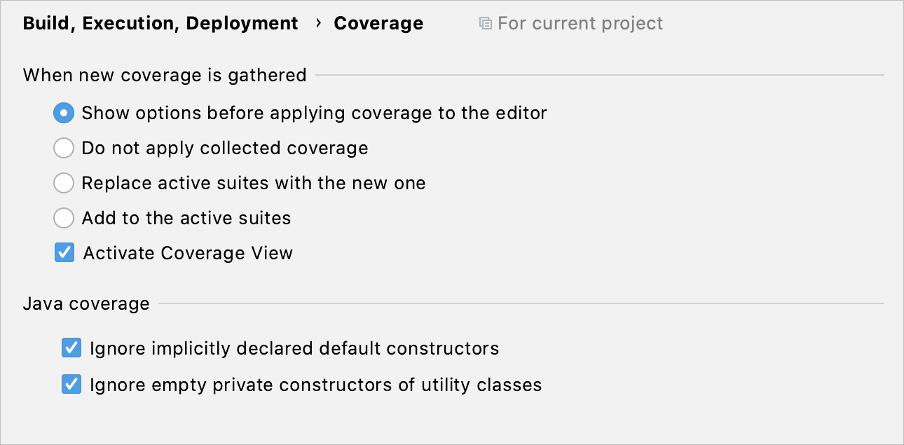Configure Coverage IntelliJ IDEA Documentation