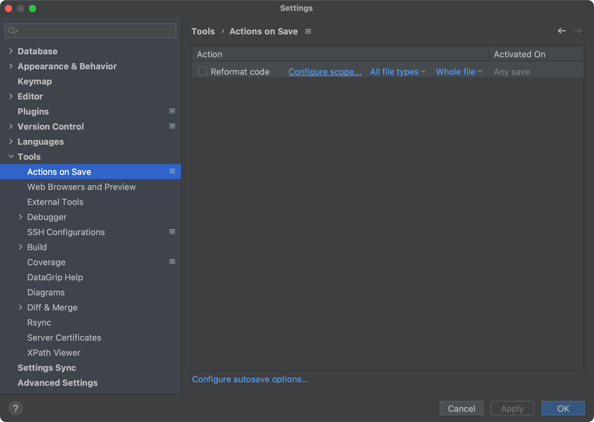 Save and revert changes | DataGrip Documentation