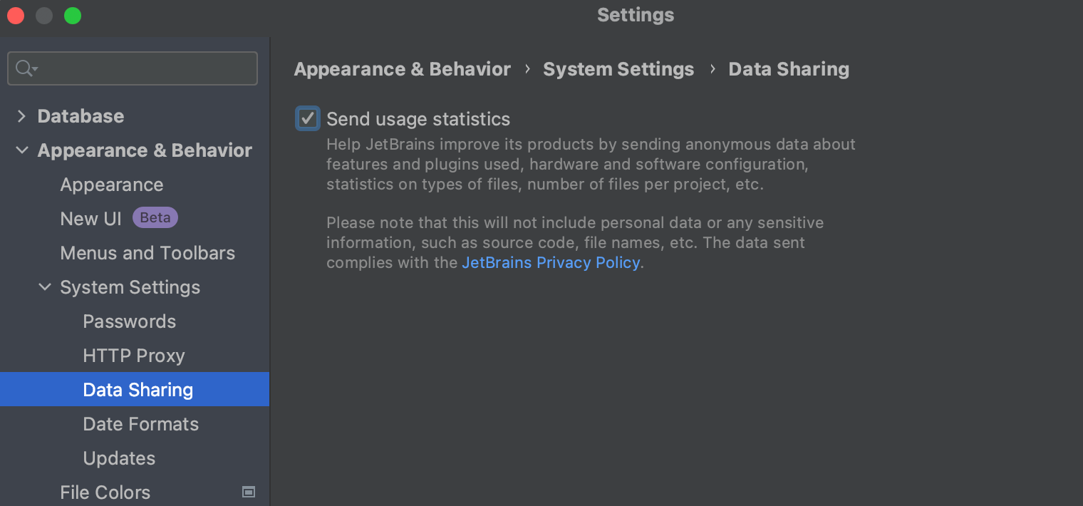 Data Sharing | DataGrip Documentation