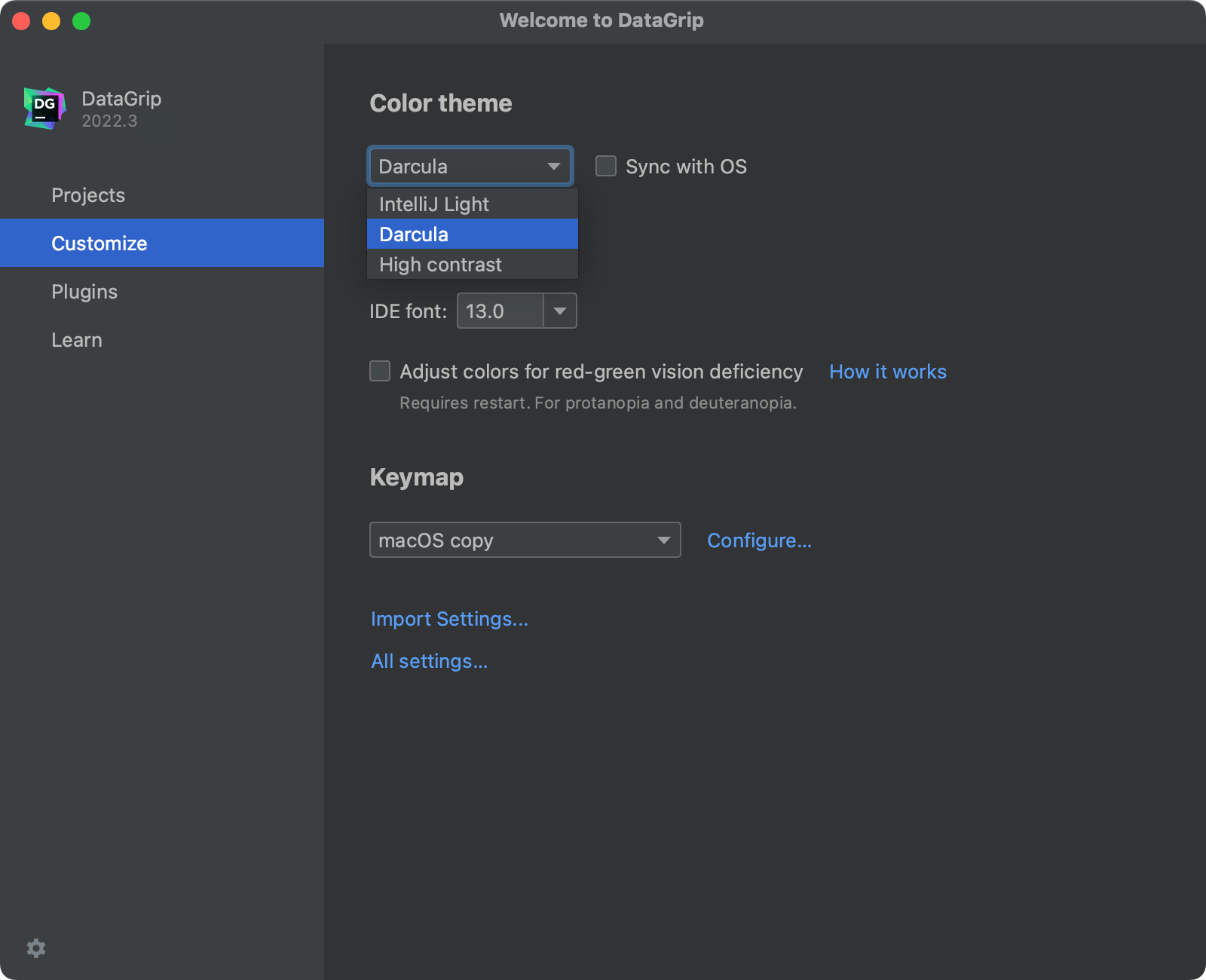 Run DataGrip for the first time | DataGrip Documentation