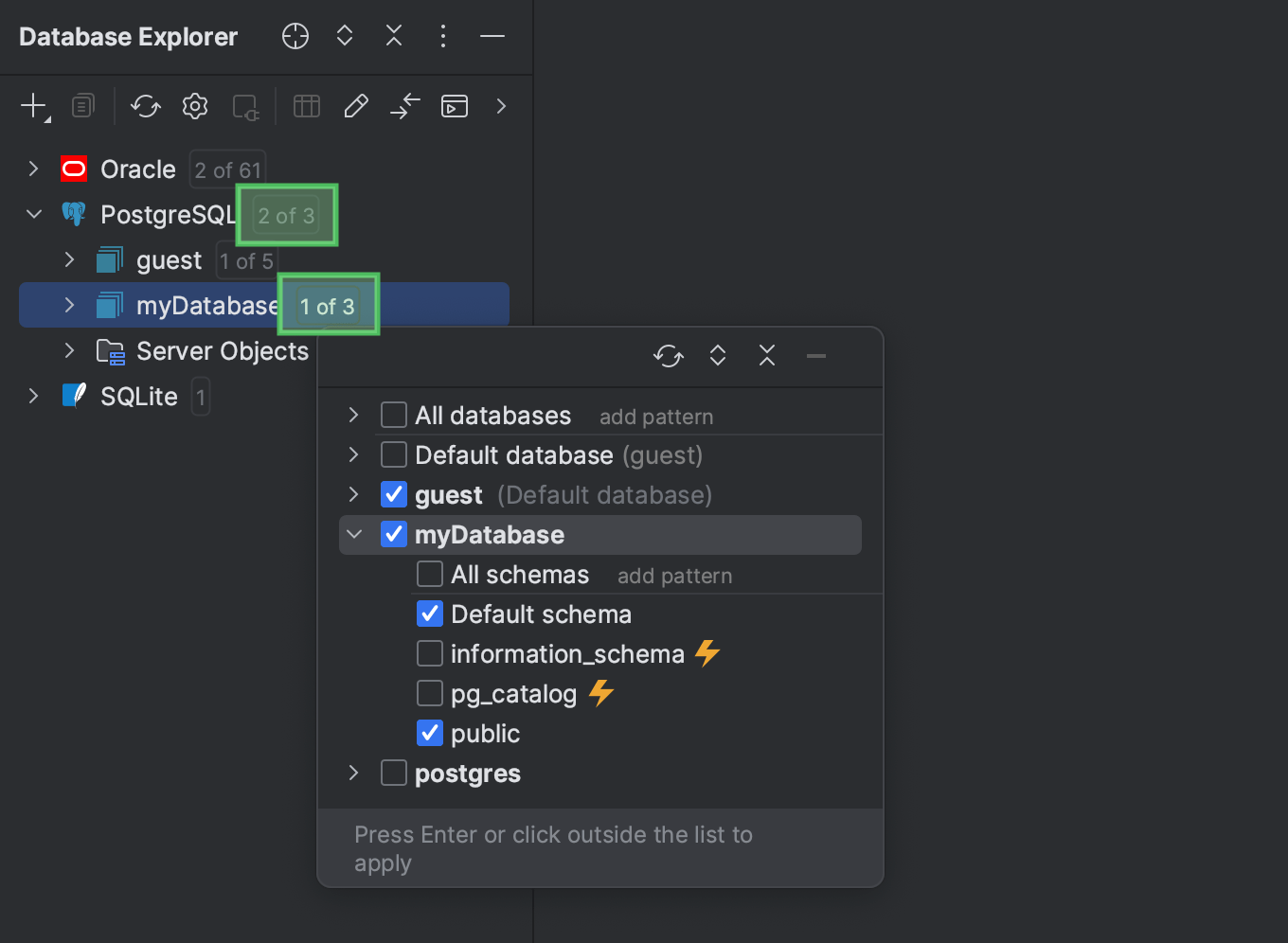 Cannot Find A Database Object In Database Explorer Datagrip Documentation