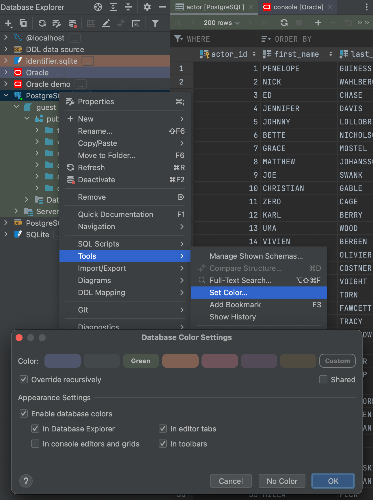 Database Tool Window Appcode Documentation
