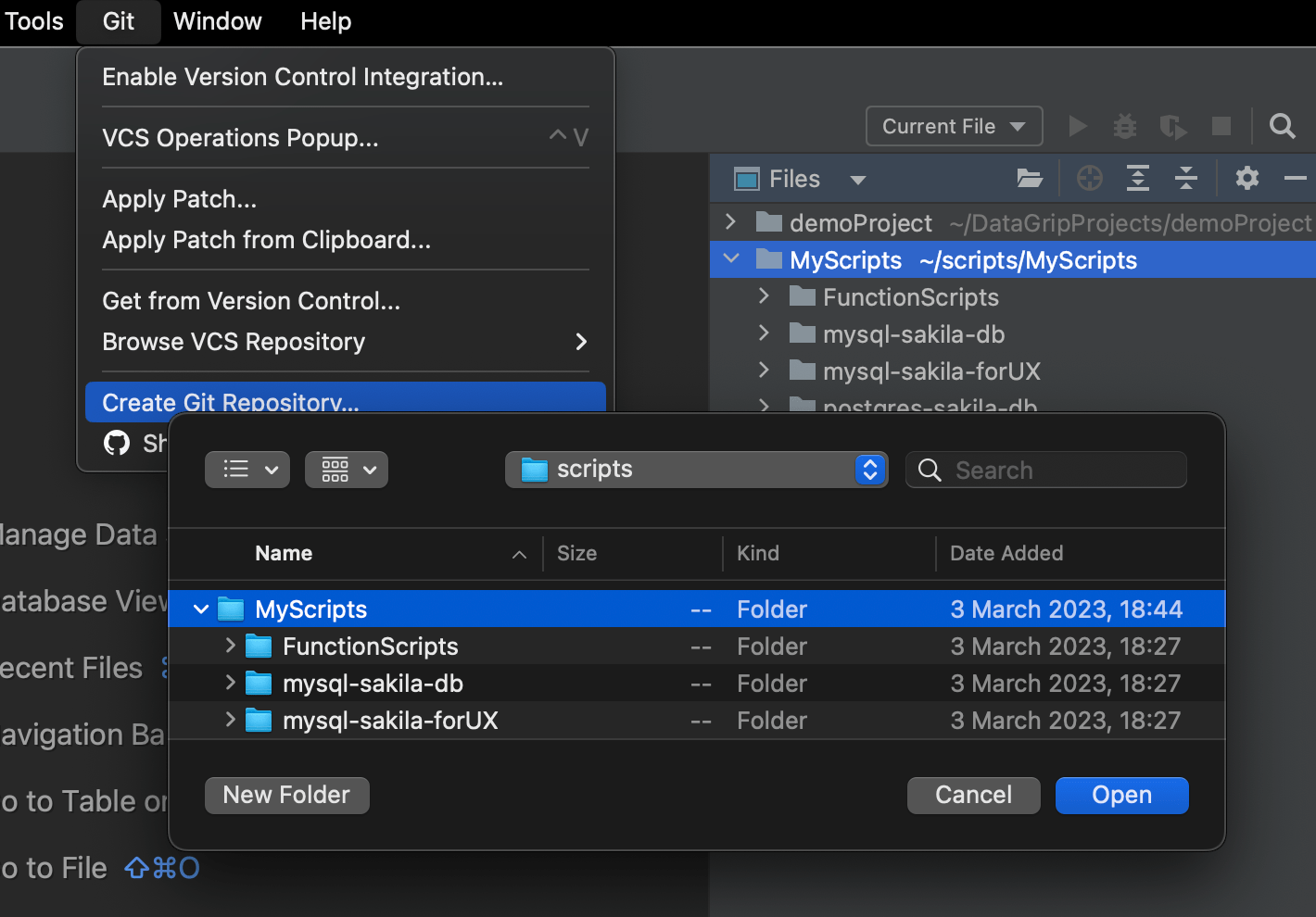 Start a GitHub project in DataGrip | DataGrip Documentation