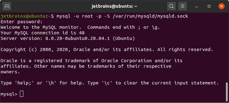 Connect To MySQL With Unix Sockets PyCharm Documentation