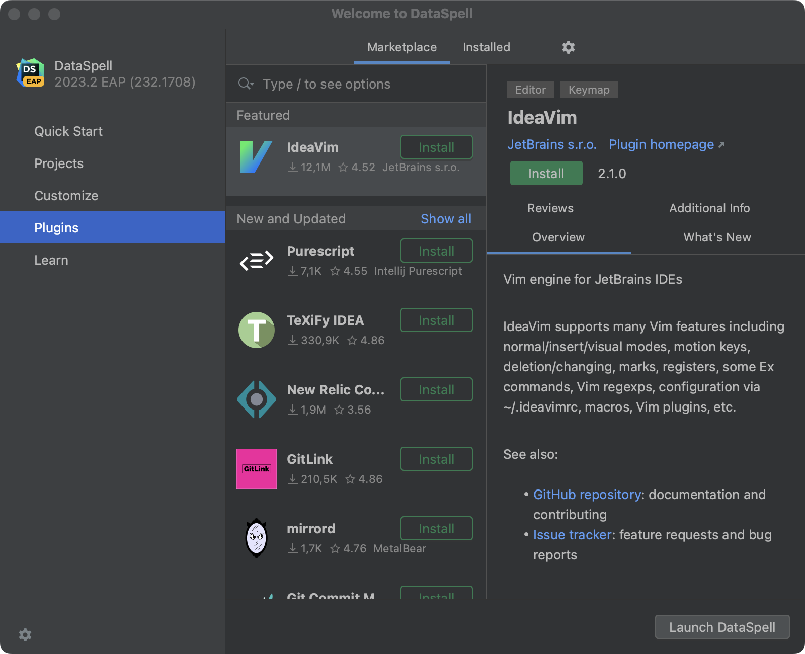 Run DataSpell for the first time | DataSpell Documentation