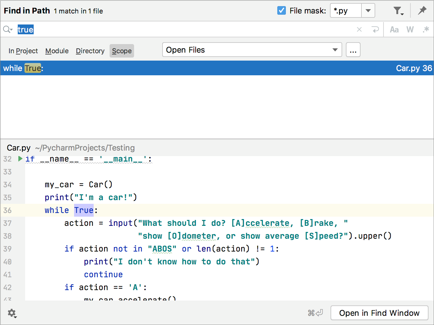 Find and replace in project | PyCharm Documentation