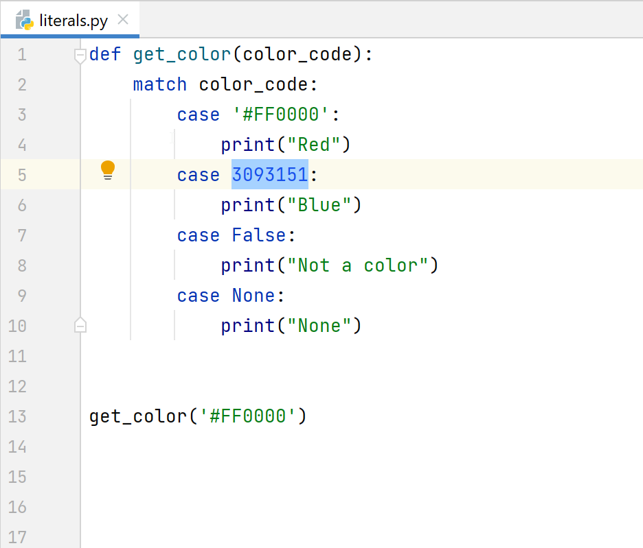 Pattern Matching PyCharm Documentation