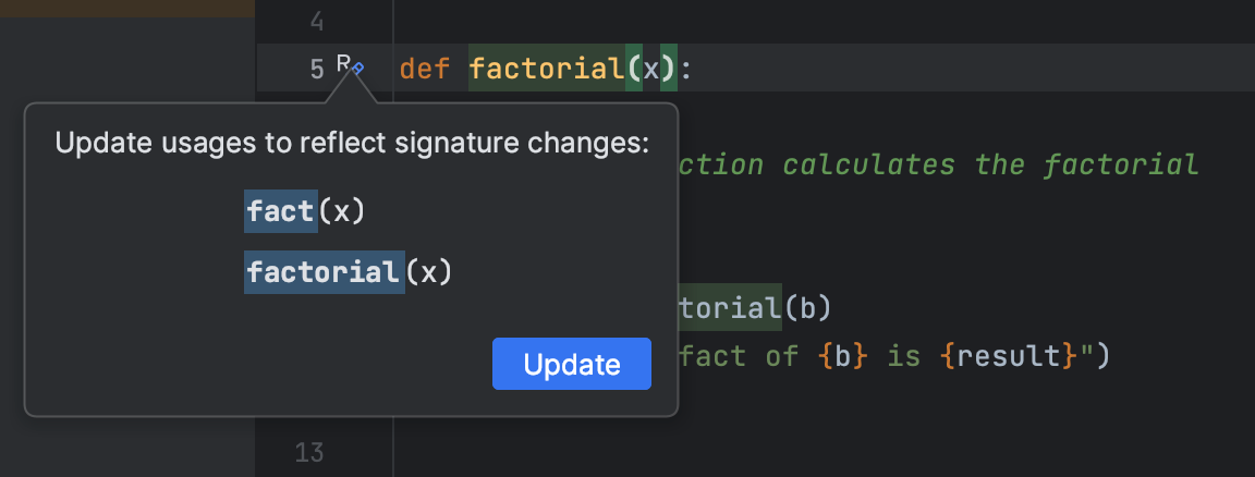 Rename refactorings | PyCharm Documentation