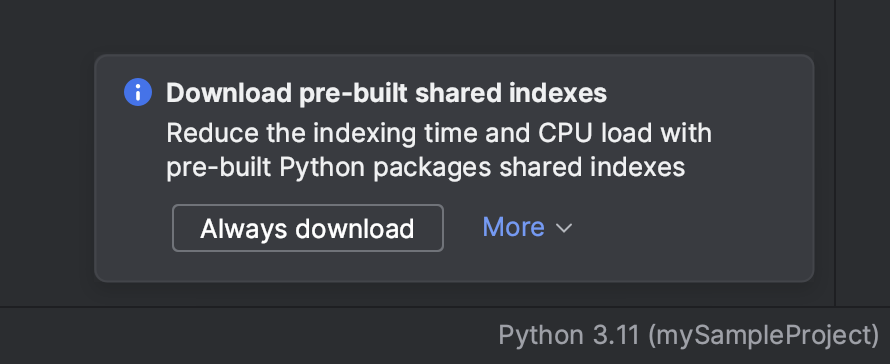 Shared indexes | PyCharm Documentation