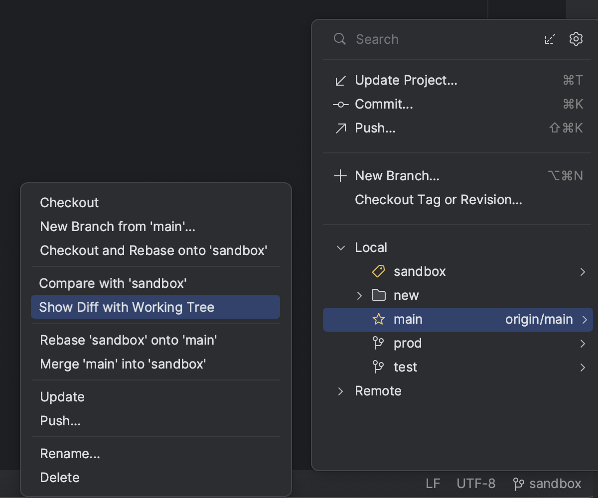 Manage Git branches | WebStorm Documentation