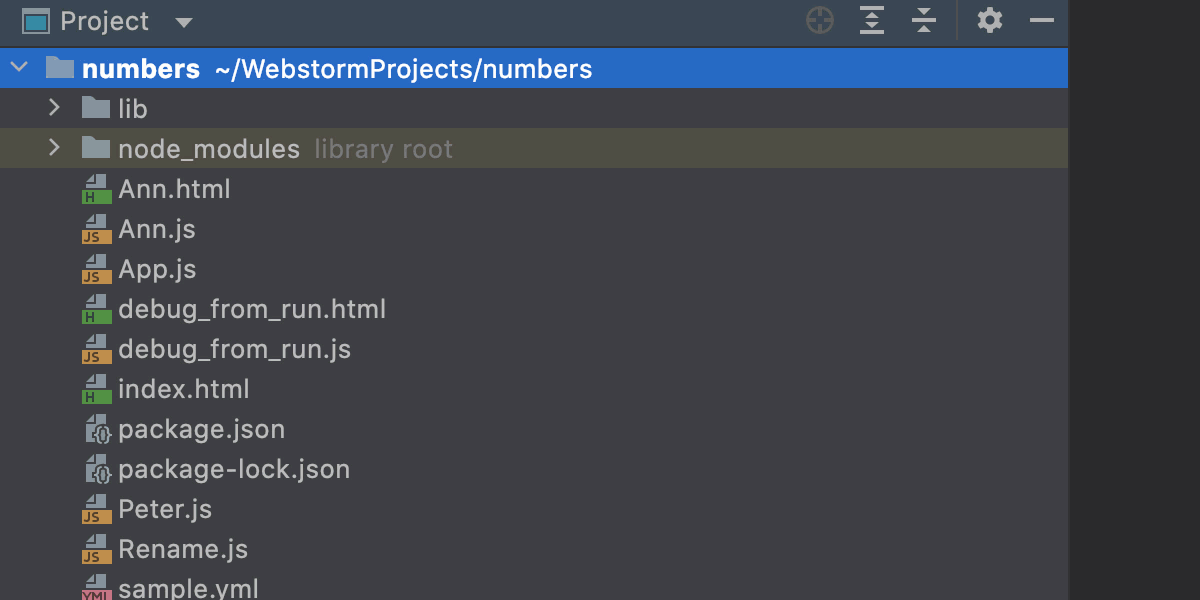 Creating files and directories | WebStorm Documentation