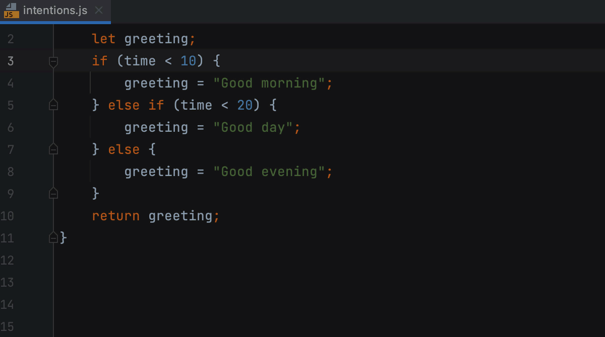 Intention actions | WebStorm Documentation