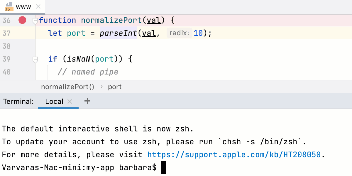 Start The Debugger Session Webstorm Documentation