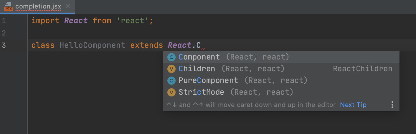 React | WebStorm Documentation
