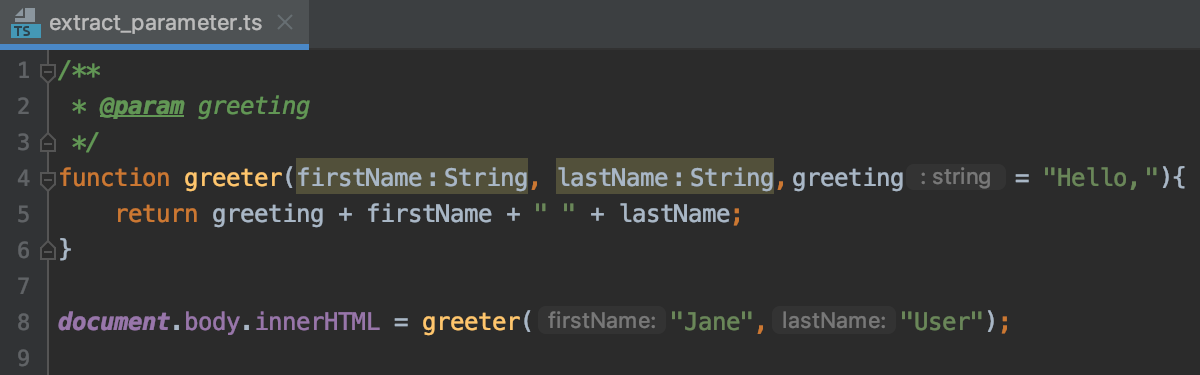 Refactoring TypeScript | PyCharm Documentation