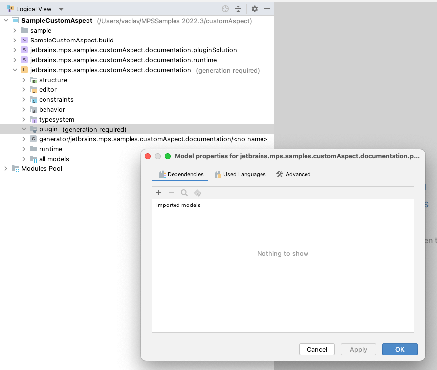Custom Language Aspect Cookbook Mps Documentation
