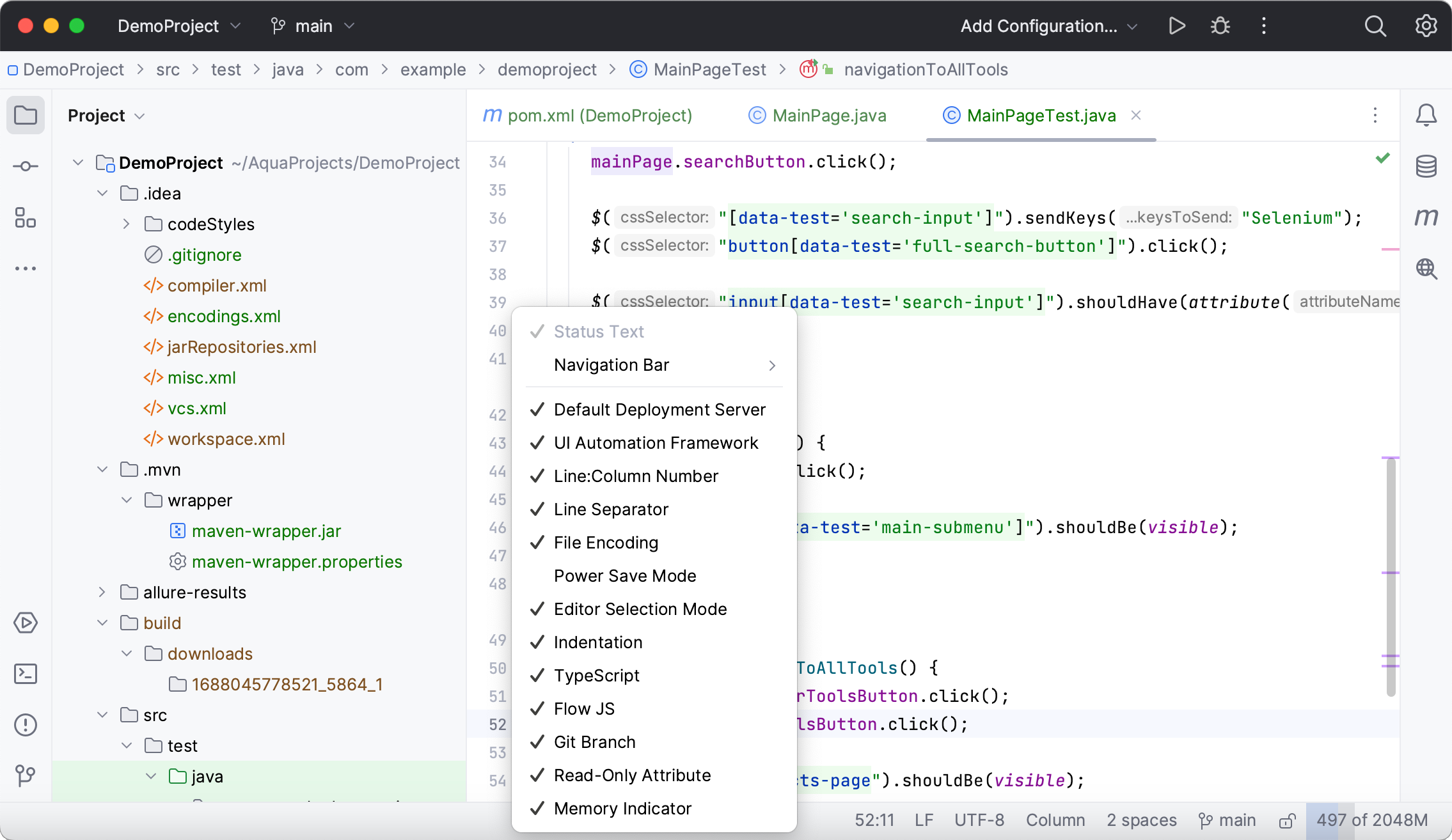 User interface | Aqua Documentation
