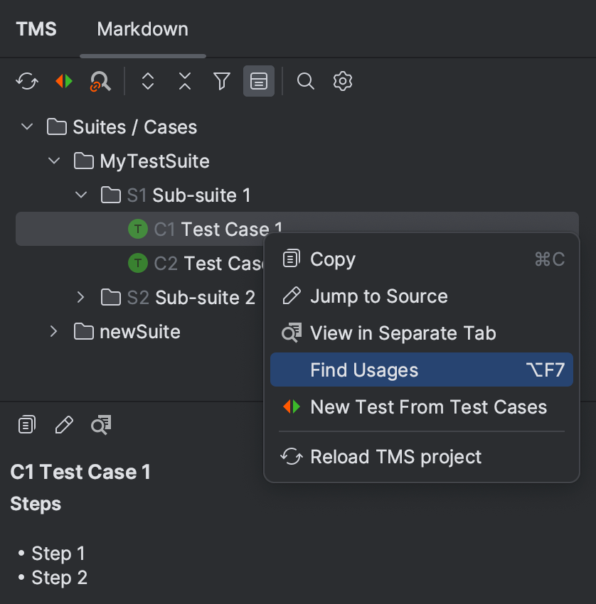 Get Started With Tms Integration Intellij Idea Documentation
