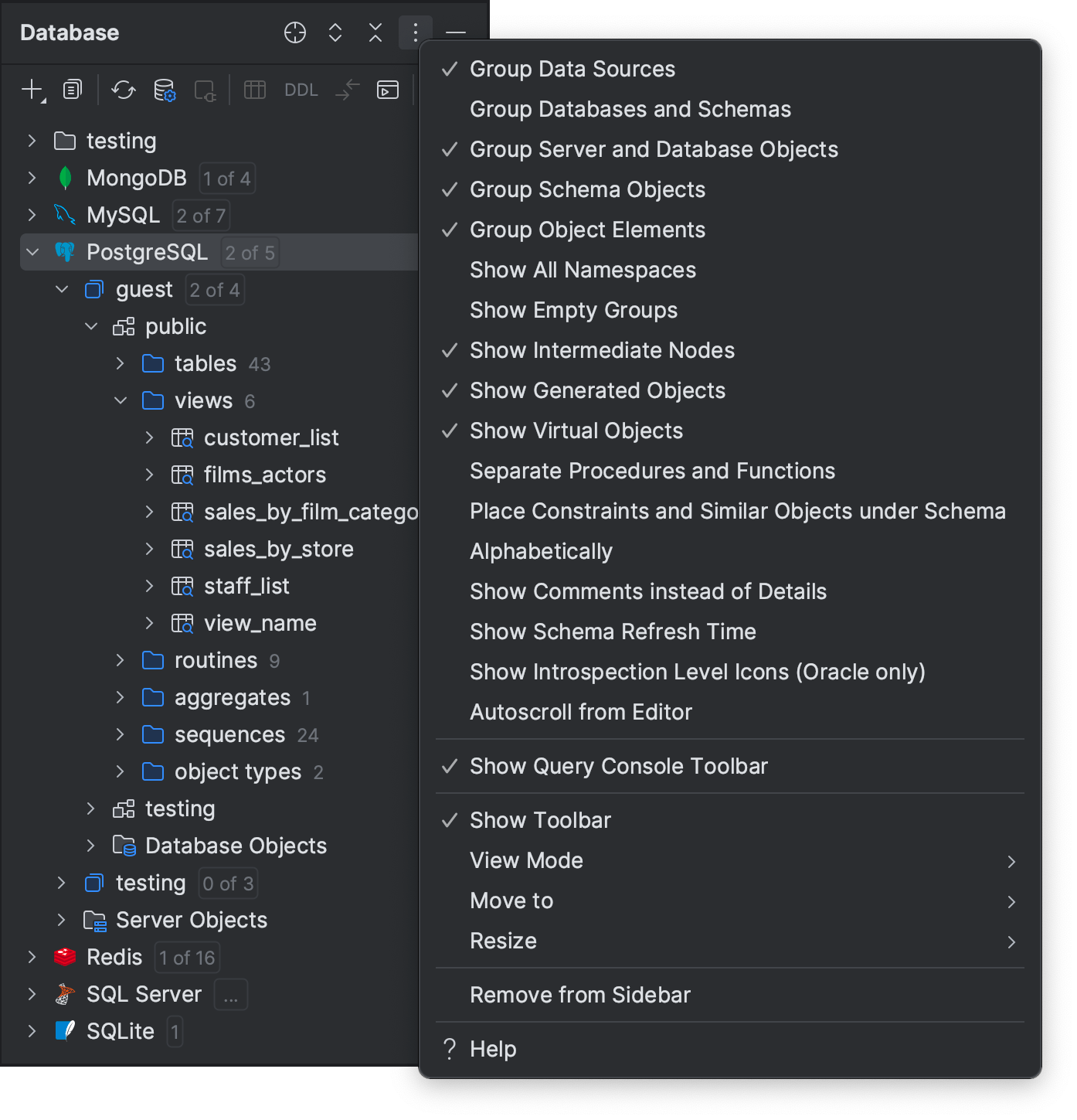 Database tool window | PyCharm Documentation
