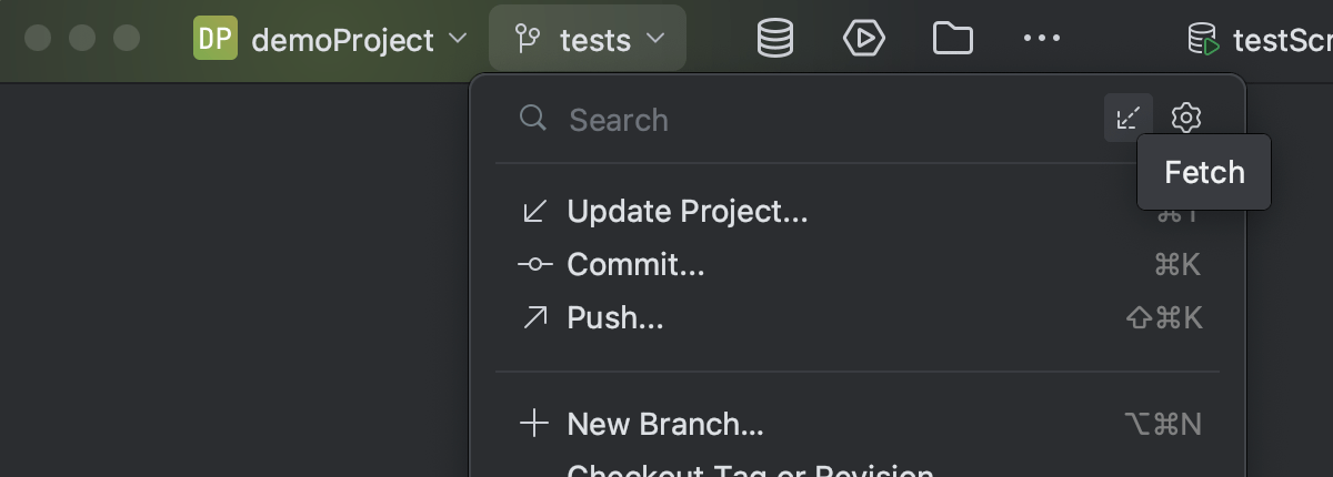 Sync With A Remote Git Repository Fetch Pull Update Datagrip Documentation