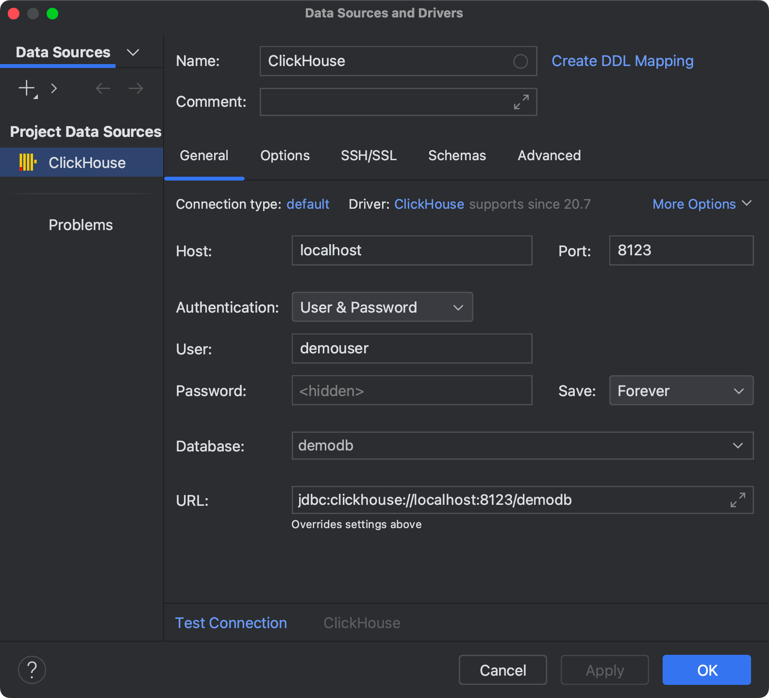 ClickHouse | PyCharm Documentation