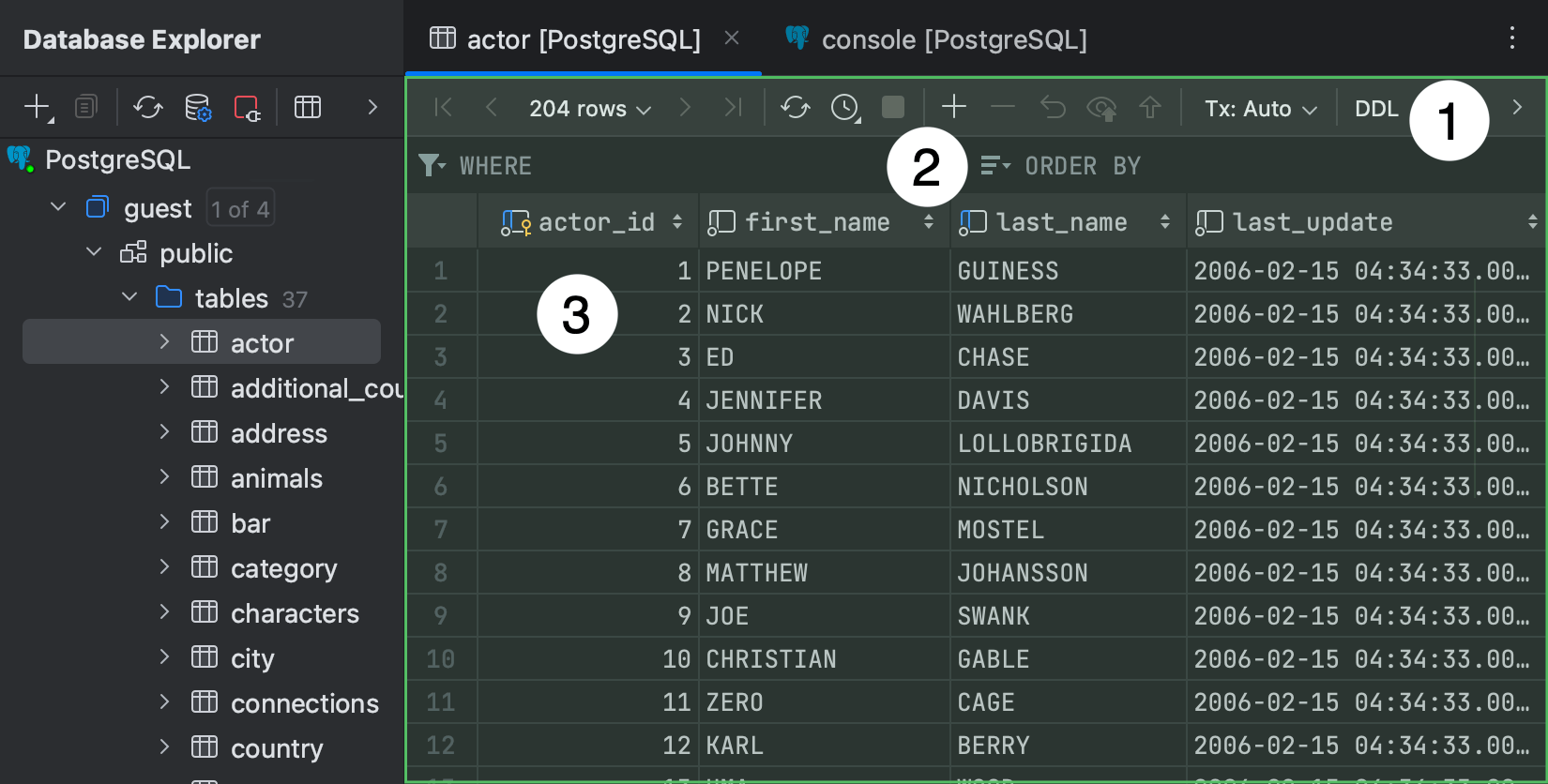 Data editor and viewer | DataGrip Documentation