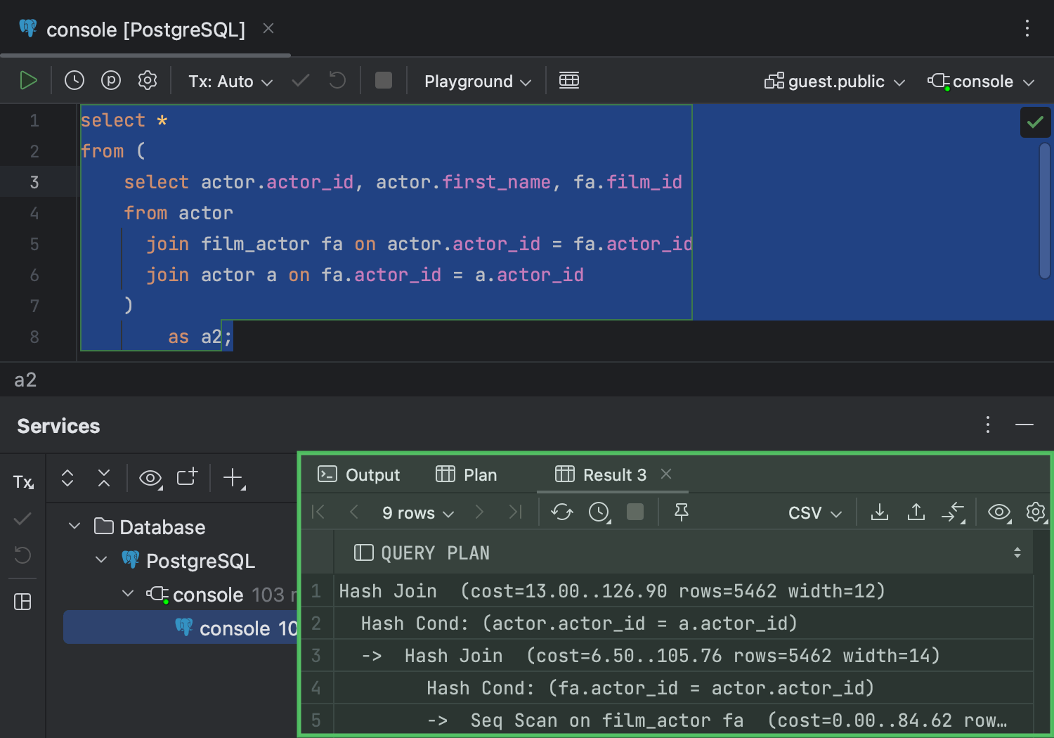 Query consoles | DataGrip Documentation