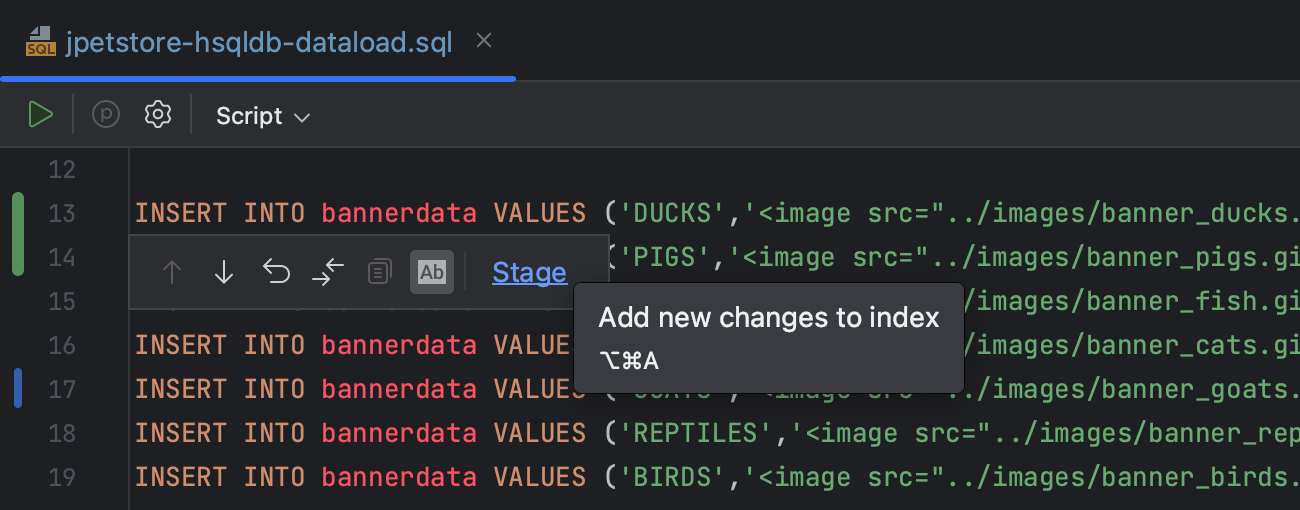 Commit and push changes to Git repository | DataGrip Documentation
