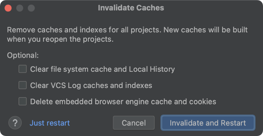 Invalidate caches | DataGrip Documentation