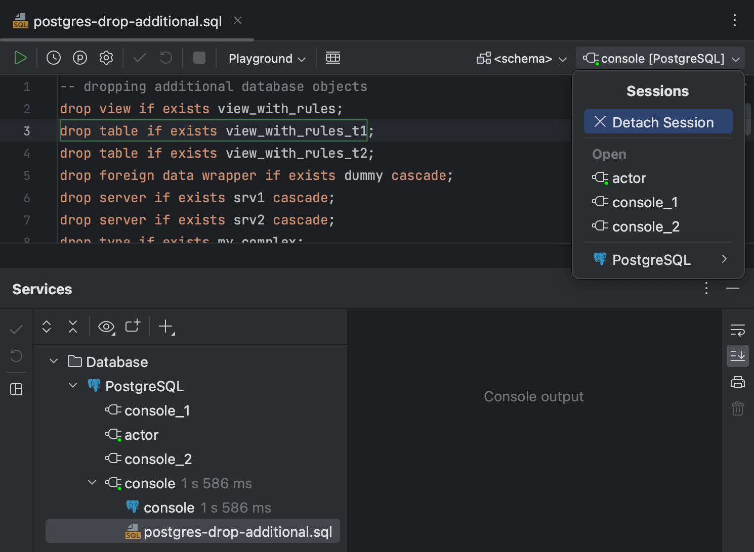 Sessions | DataGrip Documentation