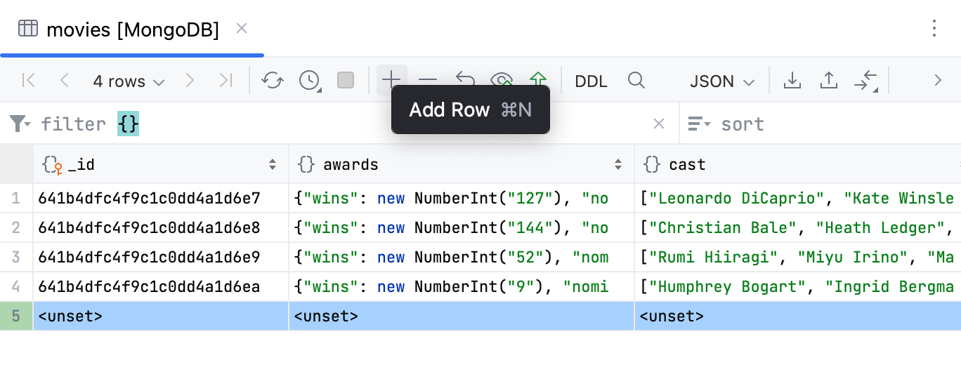 Editing Data In MongoDB DataGrip Documentation