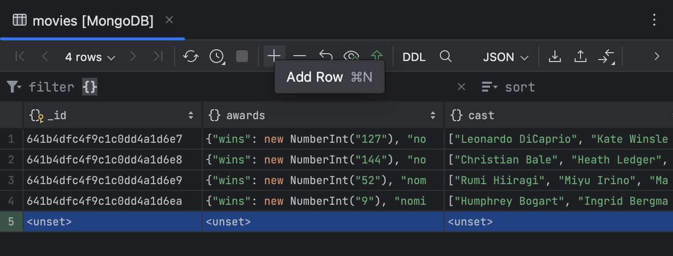 Editing Data In MongoDB DataGrip Documentation