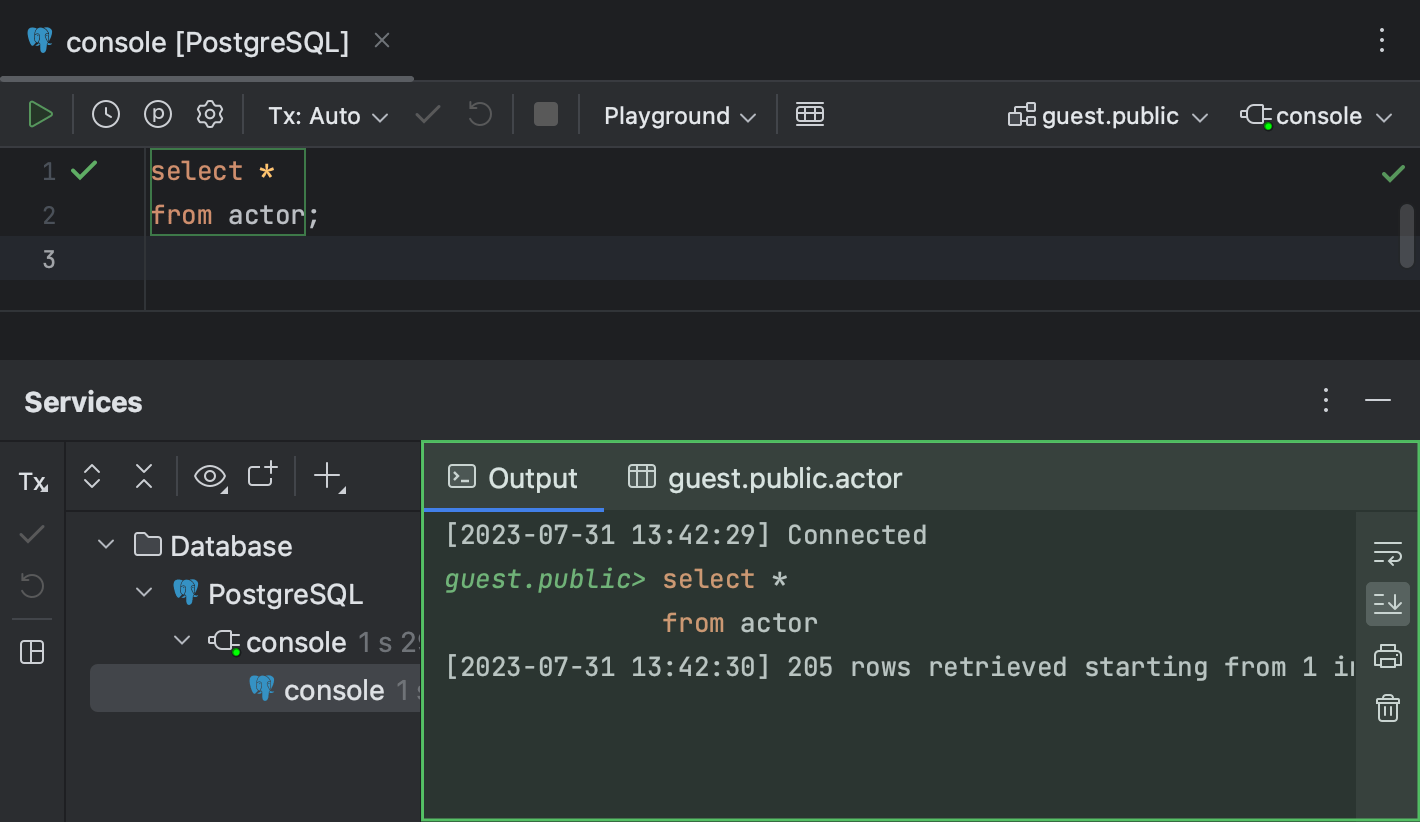 Query results | DataGrip Documentation