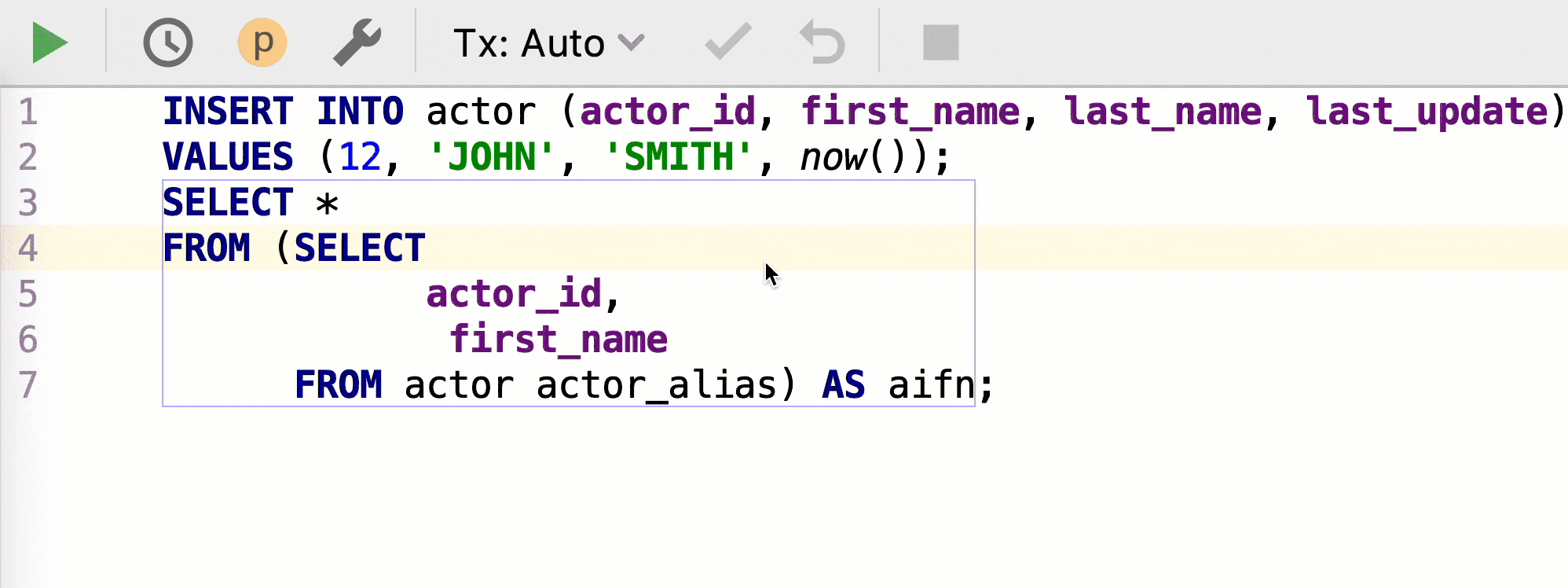 Code refactoring | DataGrip Documentation
