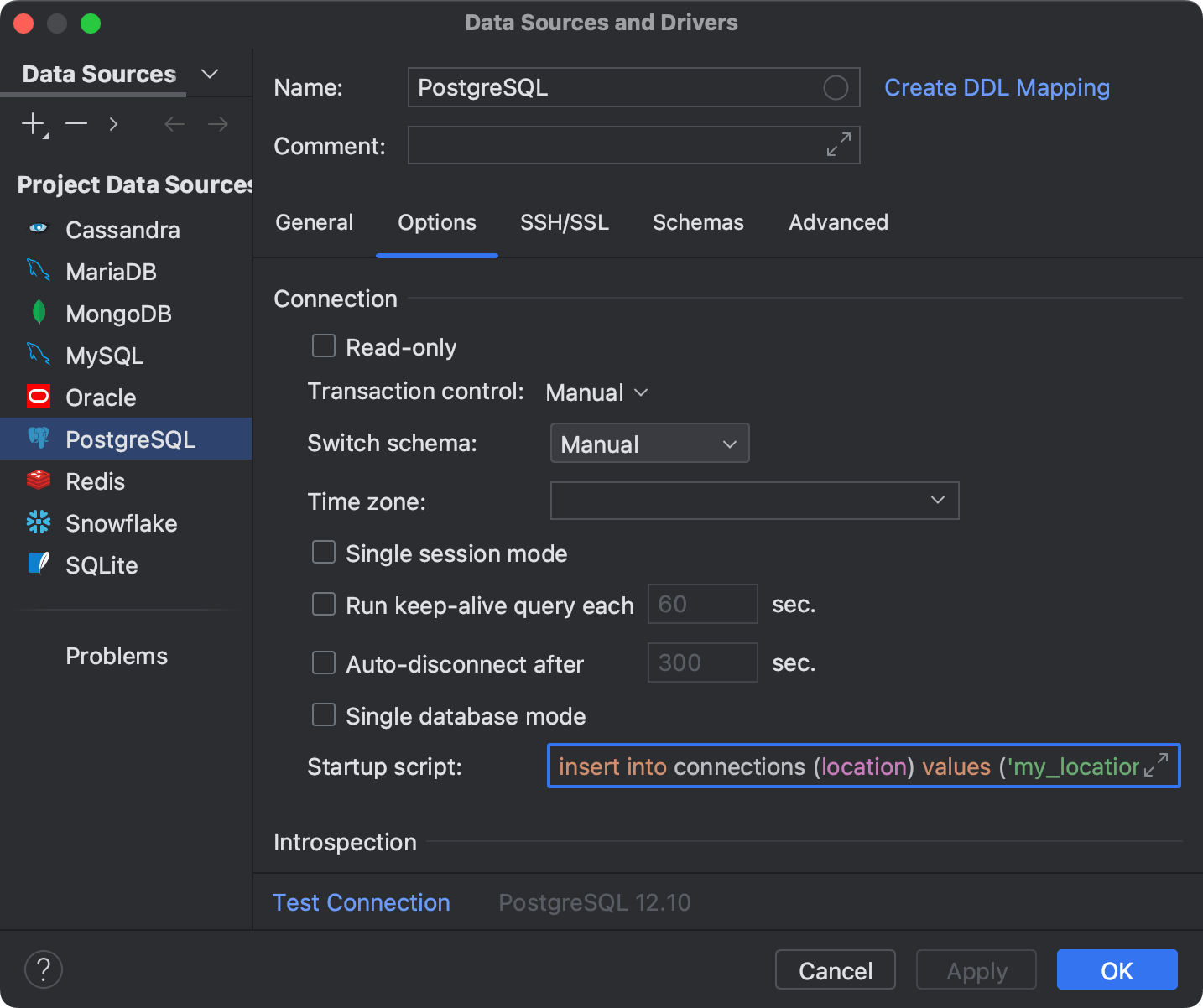 Configure connection | IntelliJ IDEA Documentation
