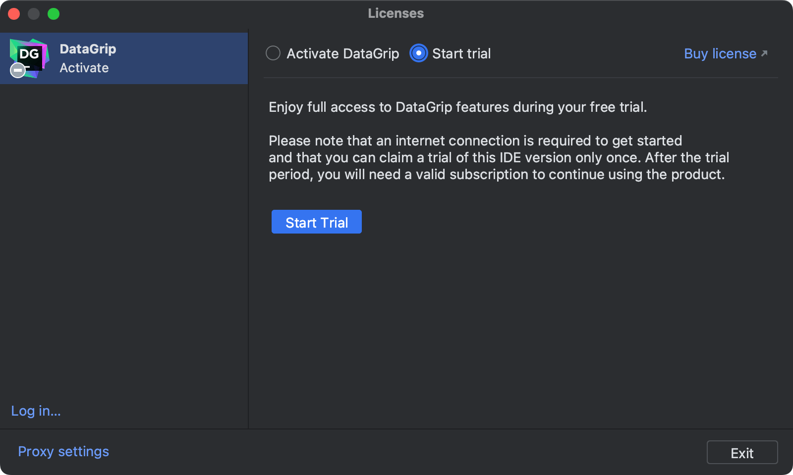 Register DataGrip | DataGrip Documentation
