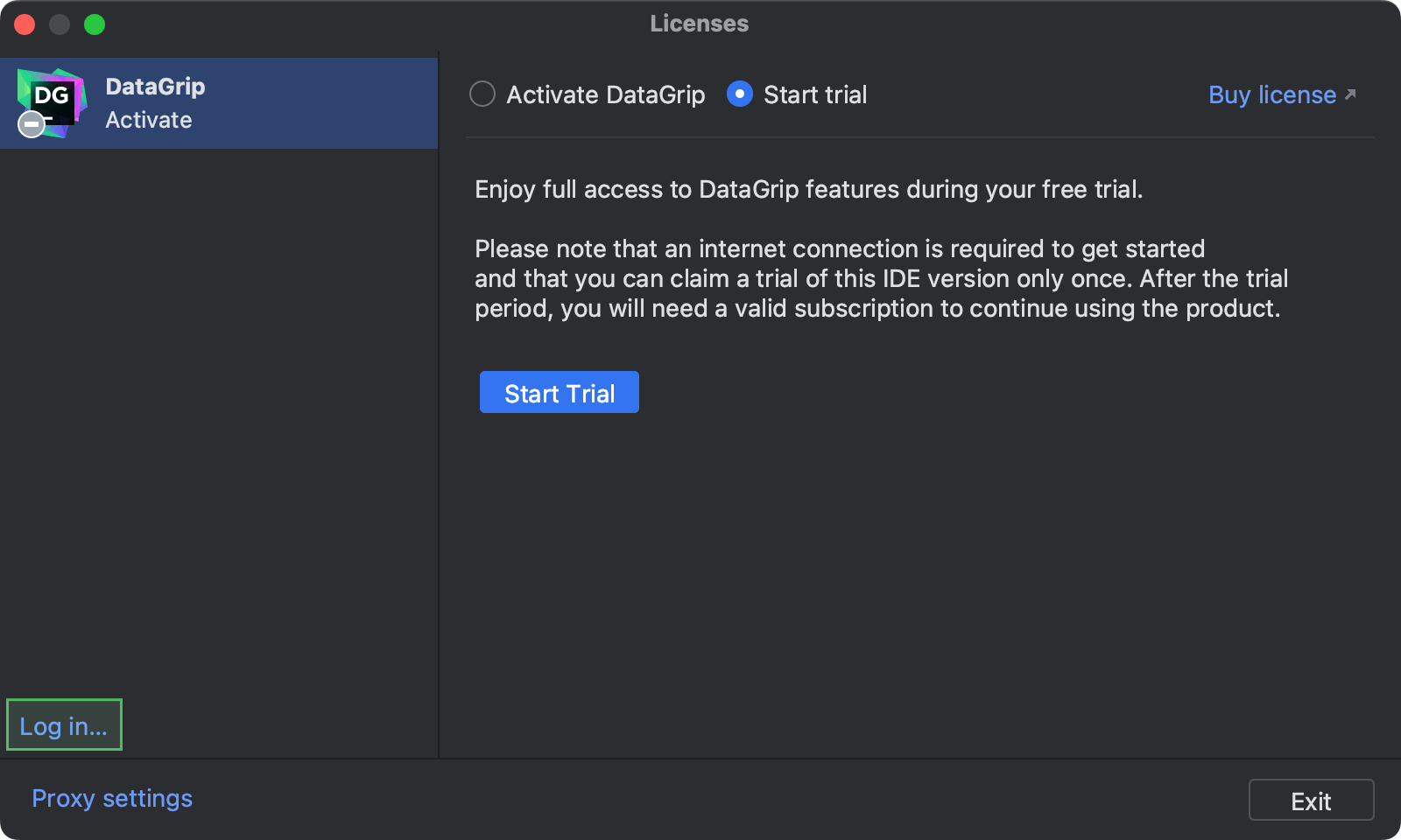 Register DataGrip | DataGrip Documentation