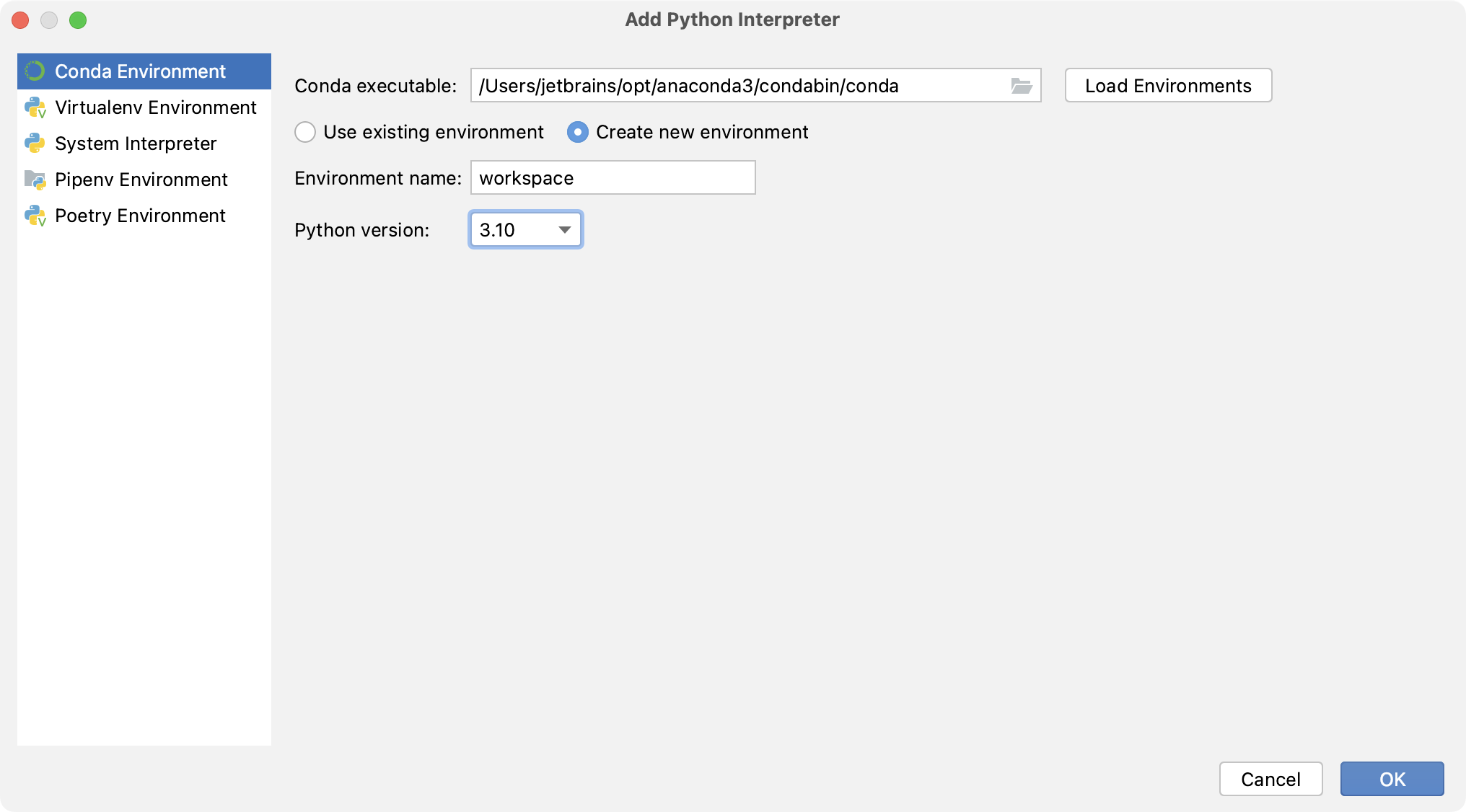 Configure A Conda Virtual Environment DataSpell Documentation