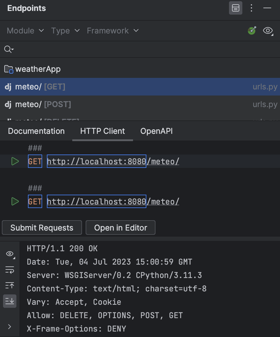 Endpoints tool window | PyCharm Documentation