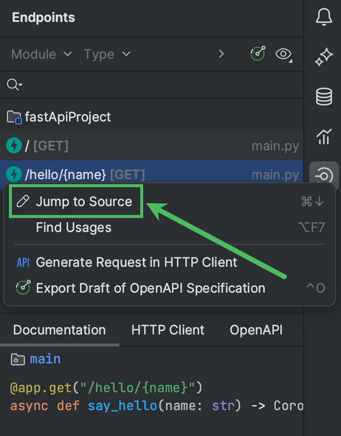 Endpoints tool window | PyCharm Documentation