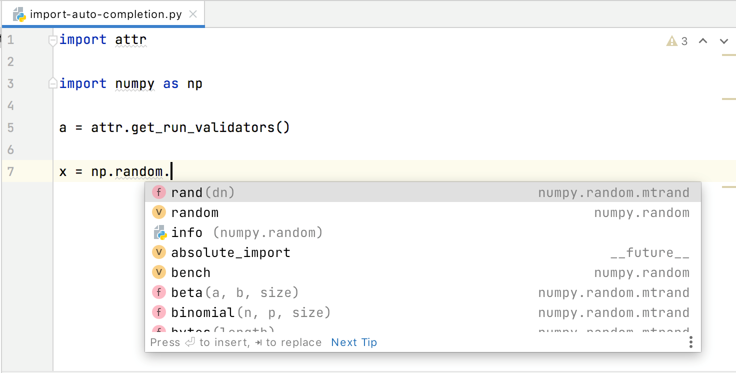 Code Completion PyCharm Documentation